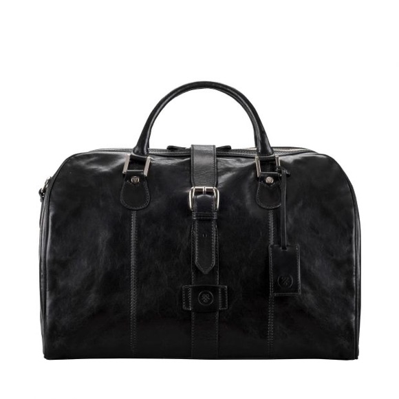 Bags | Maxwell Scott Black Leather Duffel Bag Farini Leather Carry On ...